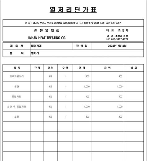 금속 고주파열처리 부천 추천 업체 동네 동생같은 편한 공장