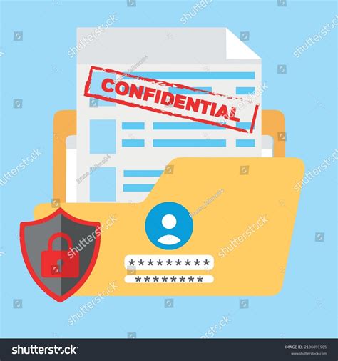 Yellow Folder Confidential Documents Confidential Data Stock Vector Royalty Free 2136091905