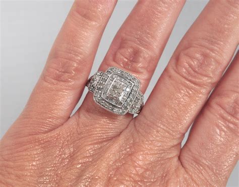 Sterling Silver Genuine Diamond Ring Silvervintagejewelry