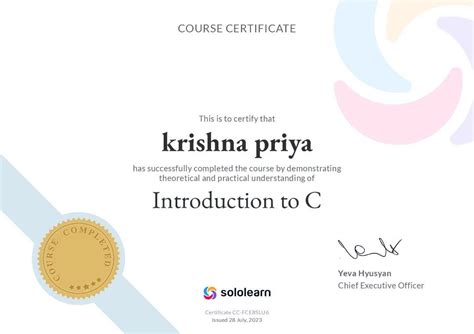 Krishna Priya On Linkedin Introductiontoc Sololearn