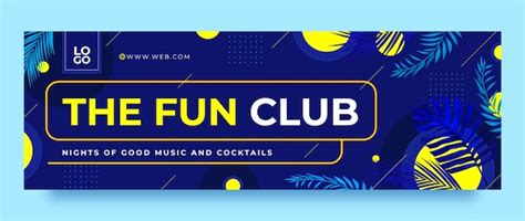 현실적인 나이트 클럽 트위터 헤더 무료 벡터