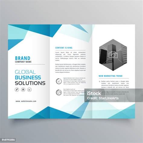 추상 블루 비즈니스 Trifold 브로셔 디자인 서식 파일 0명에 대한 스톡 벡터 아트 및 기타 이미지 0명 3단 브로슈어 광고 Istock