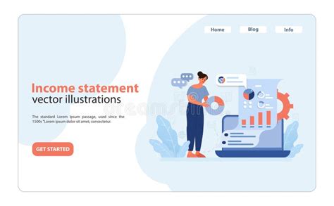 professional reviewing an income statement stock vector illustration