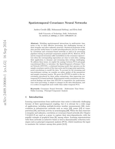 Pdf Spatiotemporal Covariance Neural Networks