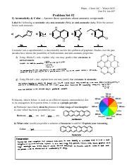 PS 2 Pdf Pham Chem 14C Winter 2022 Due Fri Jan 28th Problem Set 2 I Aromaticity Color
