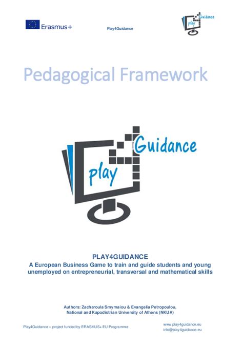 Pdf Play4guidance Pedagogical Framework
