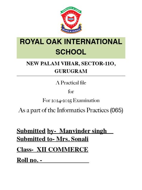 Ip Practical File Class 12 Boards 1 Pdf Data Management Computer Programming