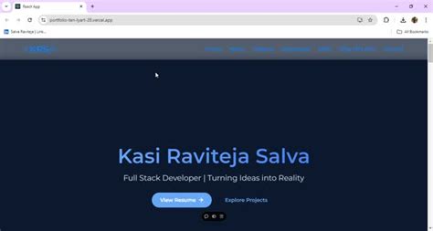 Kasi Raviteja Salva On Linkedin Portfoliolaunch Fullstackdeveloper Mern Opentowork
