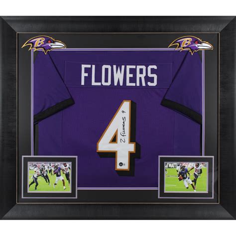 Zay Flowers Signed Custom Framed Jersey Display Beckett Pristine