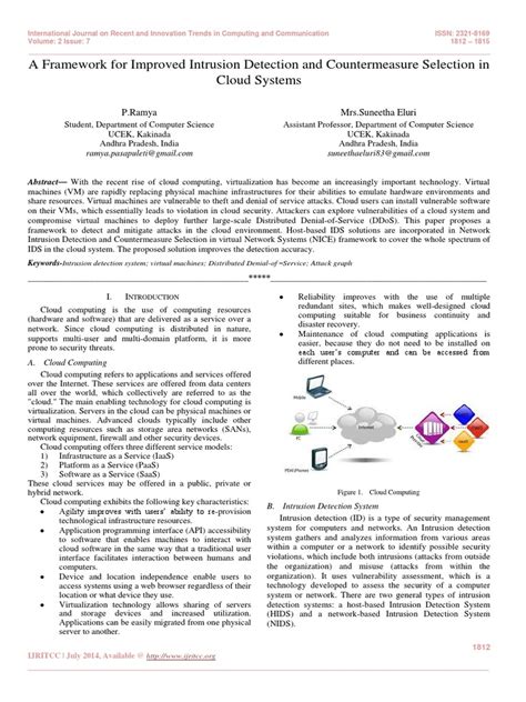 Pdf A Framework For Improved Intrusion Detection And Countermeasure