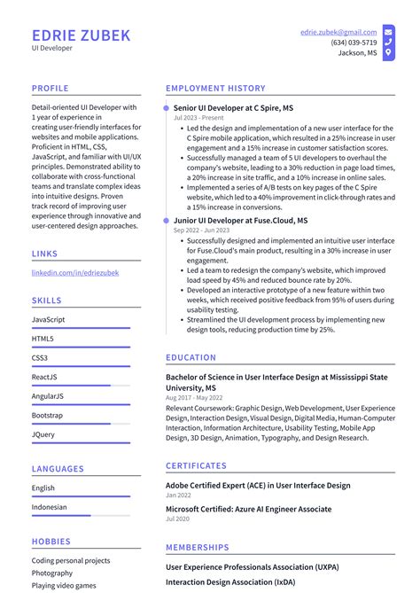 linkedin ui developer resume examples resumecat
