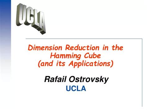 Ppt Dimension Reduction In The Hamming Cube And Its Applications Powerpoint Presentation