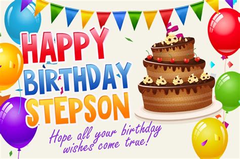 Happy Birthday Stepson Image With Chocolate Cake