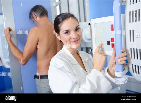 Setting The X Ray Machine Stock Photo Alamy