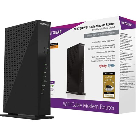 Refurbished Netgear Wi Fi Wireless Modem Router Combo AC With GHz ISM Ba C Black