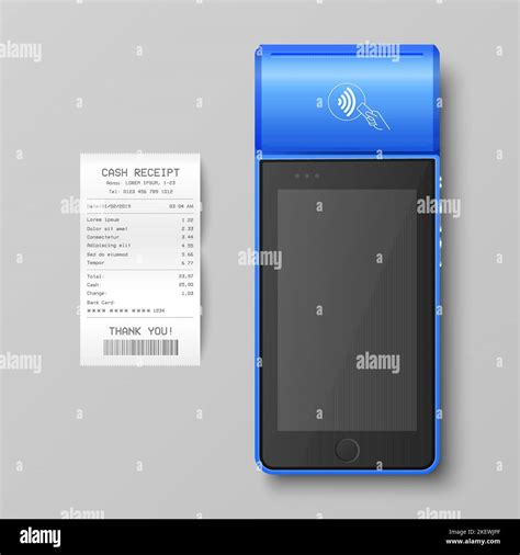 Vector 3d Nfc Payment Machine With Approved Status Paper Check Receipt Isolated Wi Fi