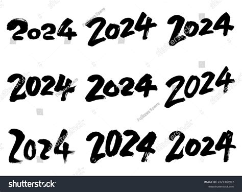 Characters Written 2024 Brush Stock Vector Royalty Free 2227308987