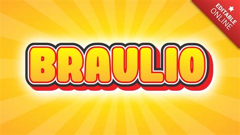 Braulio 3d 2024 Yellow Text Effect Generator