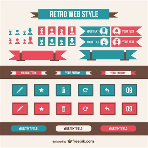 Free Vector Retro Web Style Elements