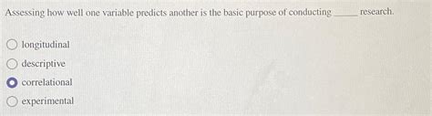 solved assessing how well one variable predicts another is