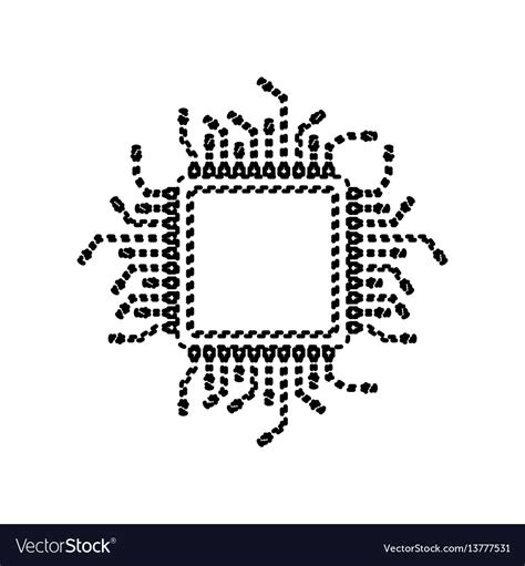Cpu Microprocessor Black Royalty Free Vector Image