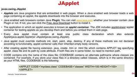 OOP Lecture 22 JApplet Pptx