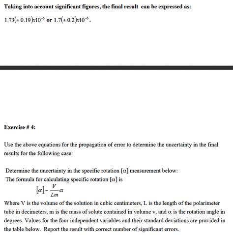 Solved Table 1 Error Propagation In Arithmetic Calculations