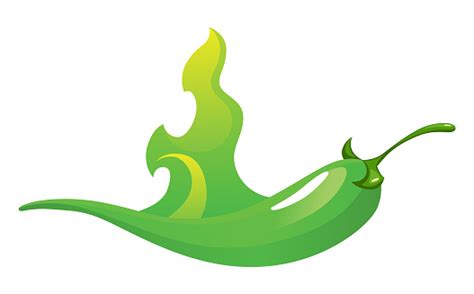 매운 수준 뜨거운 칠리 페퍼 아이콘은 불꽃과 온화한 색상 등급을 가지고 있습니다 후추 소스 또는 스낵 식품의 녹색 수준 계기판 측정기에 대한 스톡 벡터 아트 및 기타 이미지