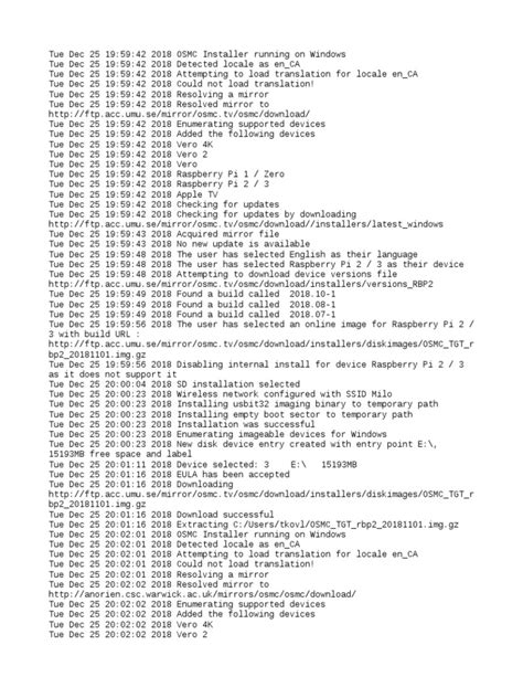 Osmc Installer Log Pdf Booting Wireless Lan
