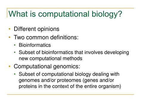 Ppt Current Topics In Computer Science Computational Genomics
