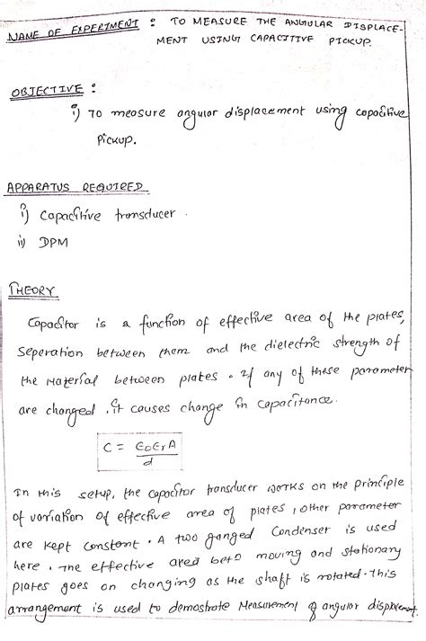 measurement of angular displacement using capacitive pickup