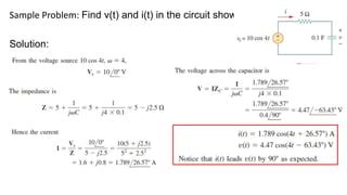 RLC Circuits Elements Phasor Representation PPTX