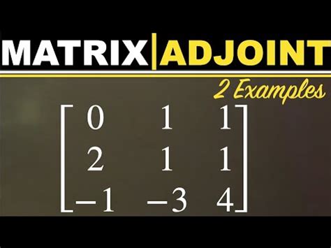 What Is An Adjoint Of A Matrix How To Find The Adjoint Of A Matrix Examples YouTube
