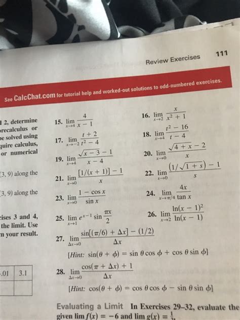 Solved 111 Review Exercises See For Tutorial
