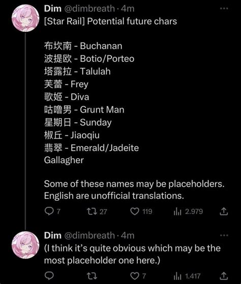 Potential New Characters Via Dim R Honkaistarrail Leaks
