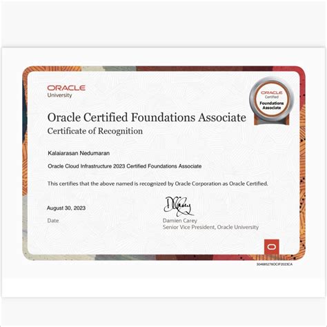 Cloudcertification Oraclecertified Cloudinfrastructure Accentureindia Kalaiarasan Nedumaran