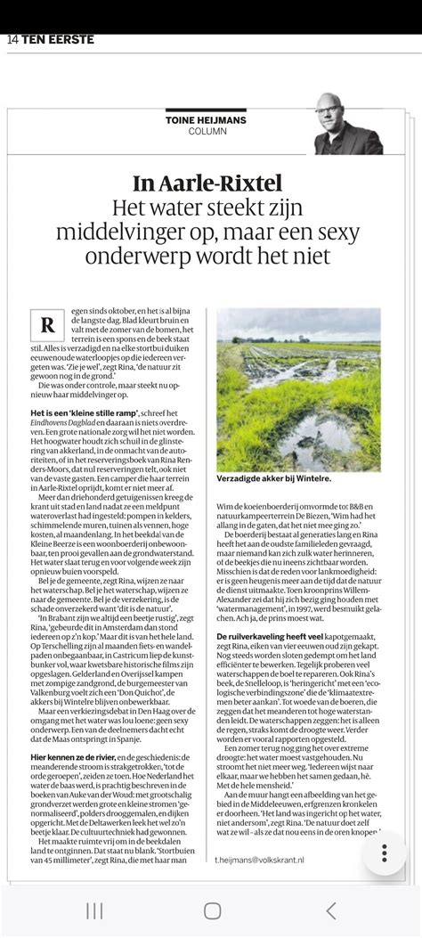 Het Water Steekt Zijn Middelvinger Omhoog Hester Vos 🥊