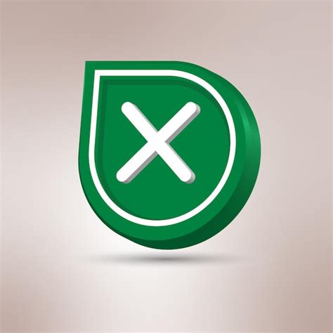 앱 또는 웹 사이트 기호에 대한 십자 표시 오류 또는 중지 아이콘 버튼의 3d 버튼 프리미엄 벡터