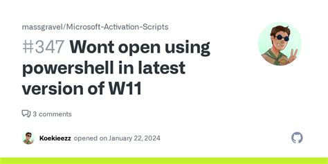 Wont Open Using Powershell In Latest Version Of W11 · Issue 347