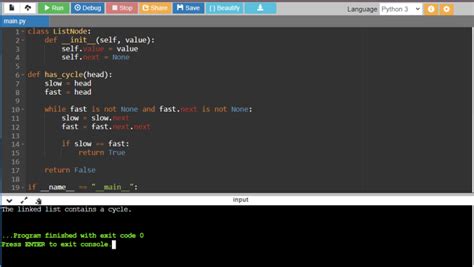 Python Program To Detect Cycle In A Linked List