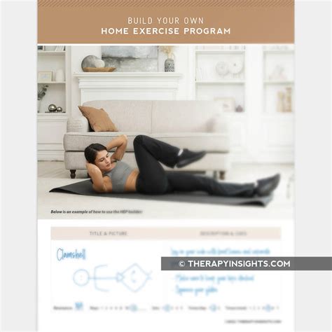 Build Your Own Home Exercise Program Adult And Pediatric Printable