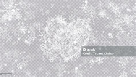 하트 모양의 눈송이가 연속 드로잉 라인에서 평평한 스타일로 장식되어 있습니다 흰 먼지의 흔적 투명한 배경에 격리 된 매직 추상적 인 배경 기적과 마법 벡터 일러스트 플랫