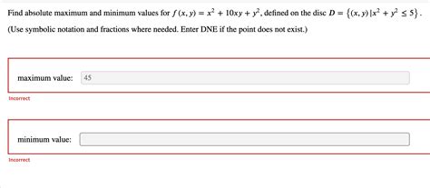 Solved Find Absolute Maximum And Minimum Values For F Chegg
