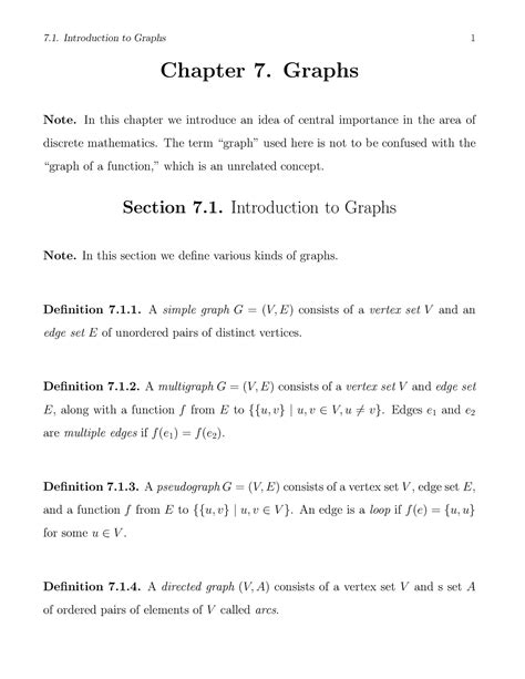 Introduction To Graphs Graphs Note In This Chapter We Introduce An