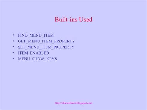 Oracle Forms Menu Ppt