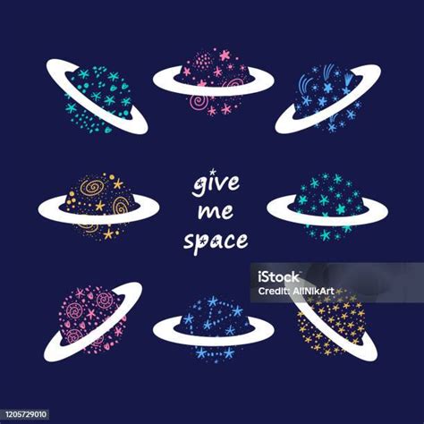 토성 행성과 별 나에게 공간을 줘공간 포스터 벡터 세트 낙서 별이 빛나는 패턴과 추상 환상적인 행성 개성 개념에 대한 스톡 벡터 아트 및 기타 이미지 Istock