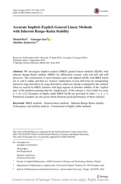 Accurate Implicitexplicit General Linear Methods With Inherent Runge