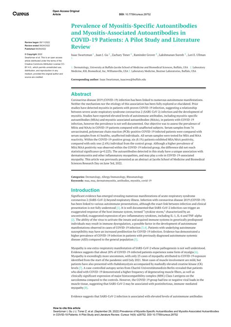 Pdf Prevalence Of Myositis Specific Autoantibodies And Myositis