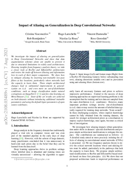 Pdf Impact Of Aliasing On Generalization In Deep Convolutional Networks