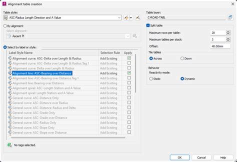 Civil 3d 2024 Create Table For Alignment Segments By Label Style